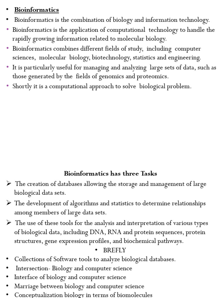 Unit 7 Bio Informatics @2025 | PDF | Bioinformatics | National Center ...
