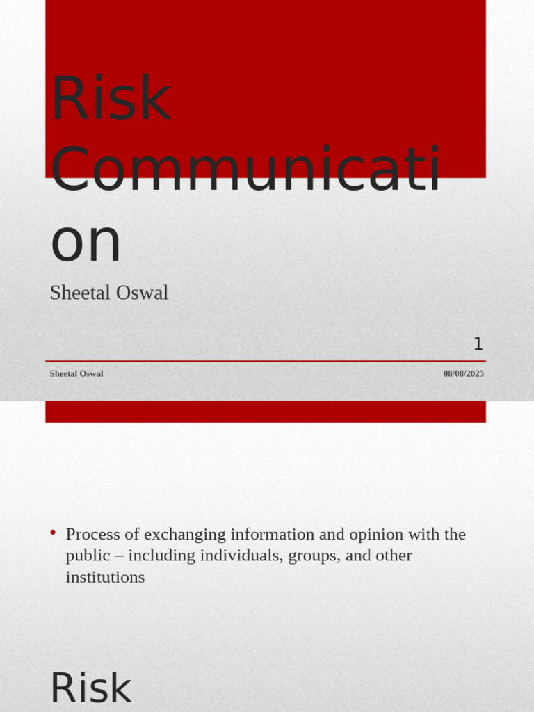 Risk Communication | PDF
