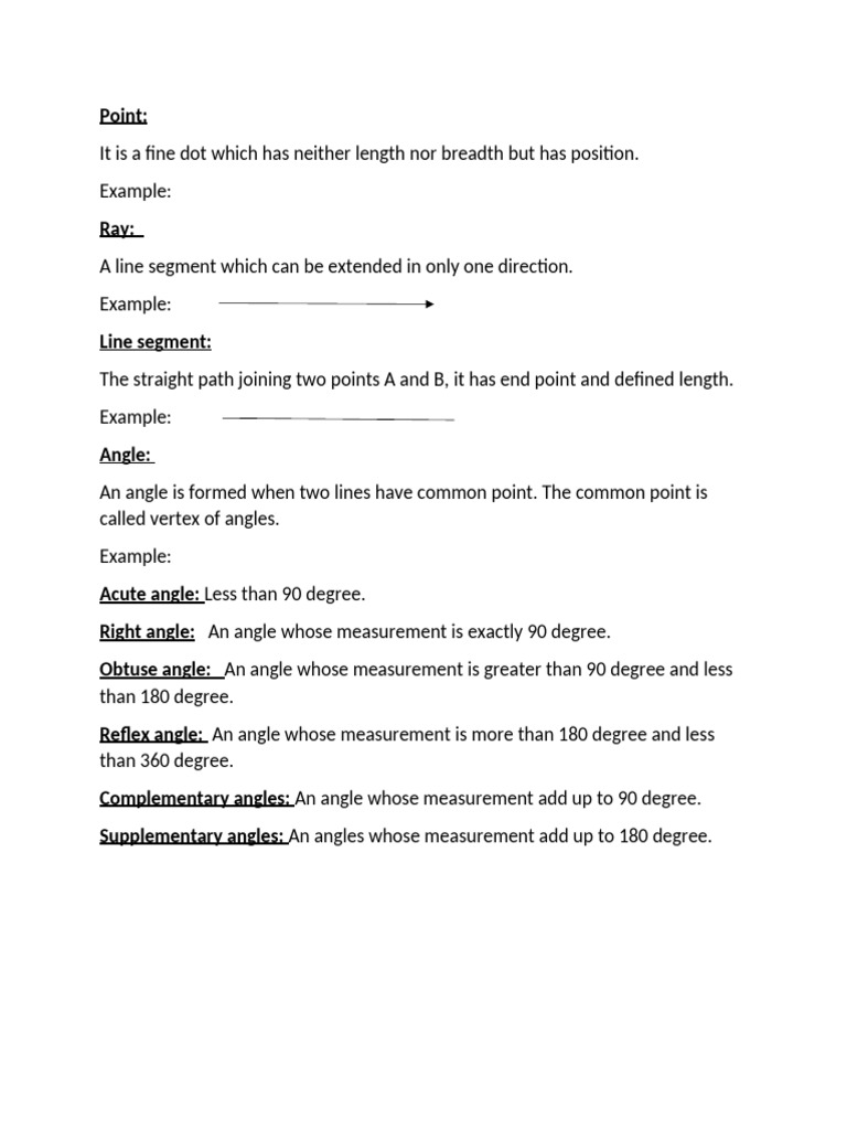 Point Lines Ray | PDF