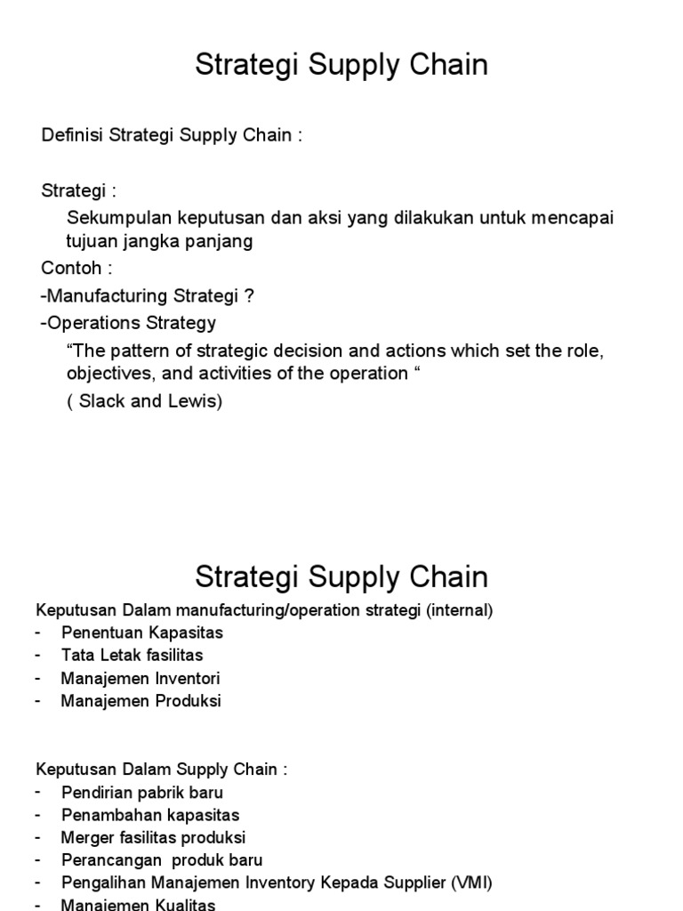 Bab 2 Strategi Supply Chain | PDF