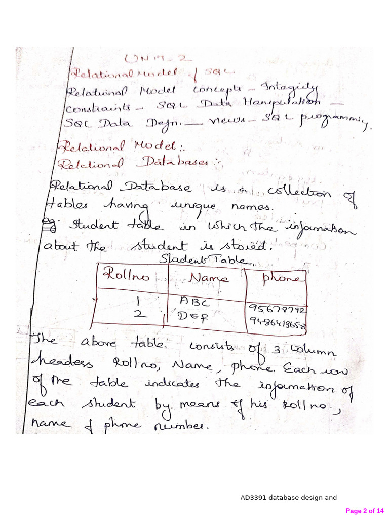 AD3391 Database Design Overview | PDF | Computer Science | Computer ...