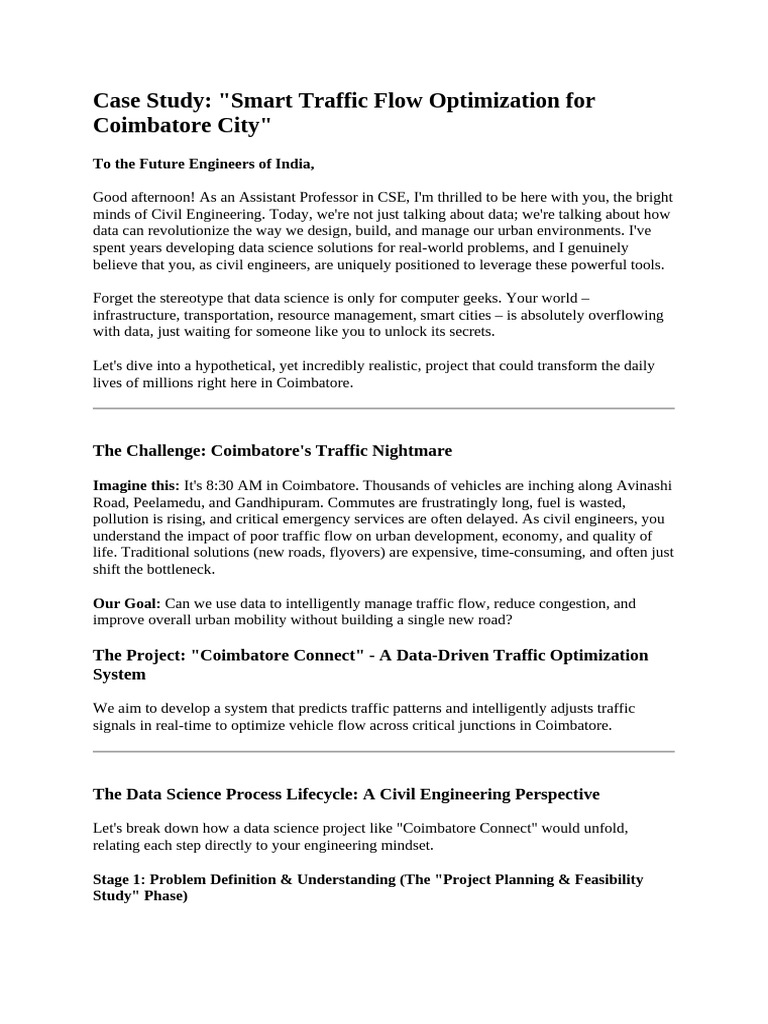 Case Study - Traffic Flow | PDF | Traffic | Prediction