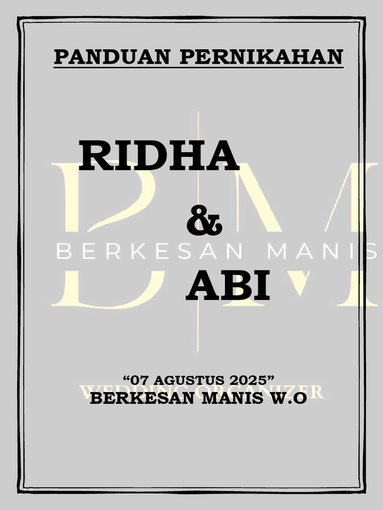 Panduan Pernikahan Wo - 07 Agustus 2025 | PDF