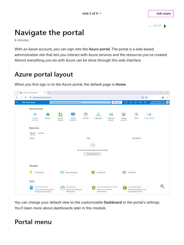 Navigating the Azure Portal Basics | PDF | Microsoft Azure | Icon ...