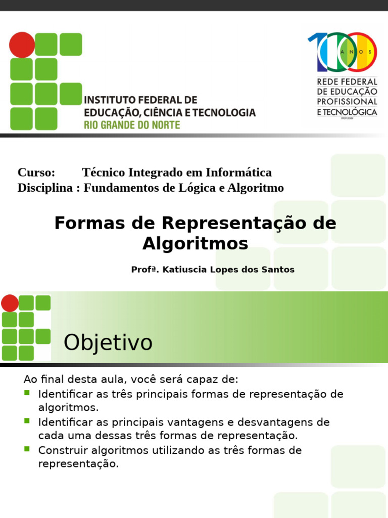 Aula 3 - Formas de Representacao de Algoritmos | PDF | Algoritmos | Programa de computador