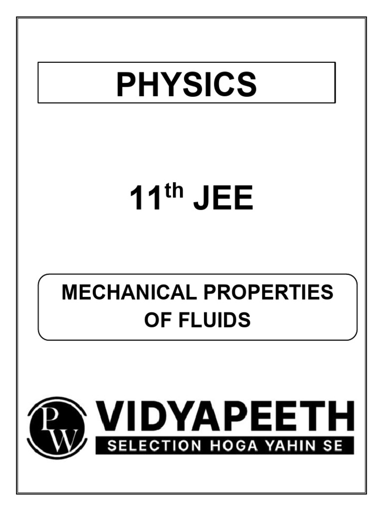 Mechanical Properties of Fluids DPPs | PDF | Buoyancy | Pressure