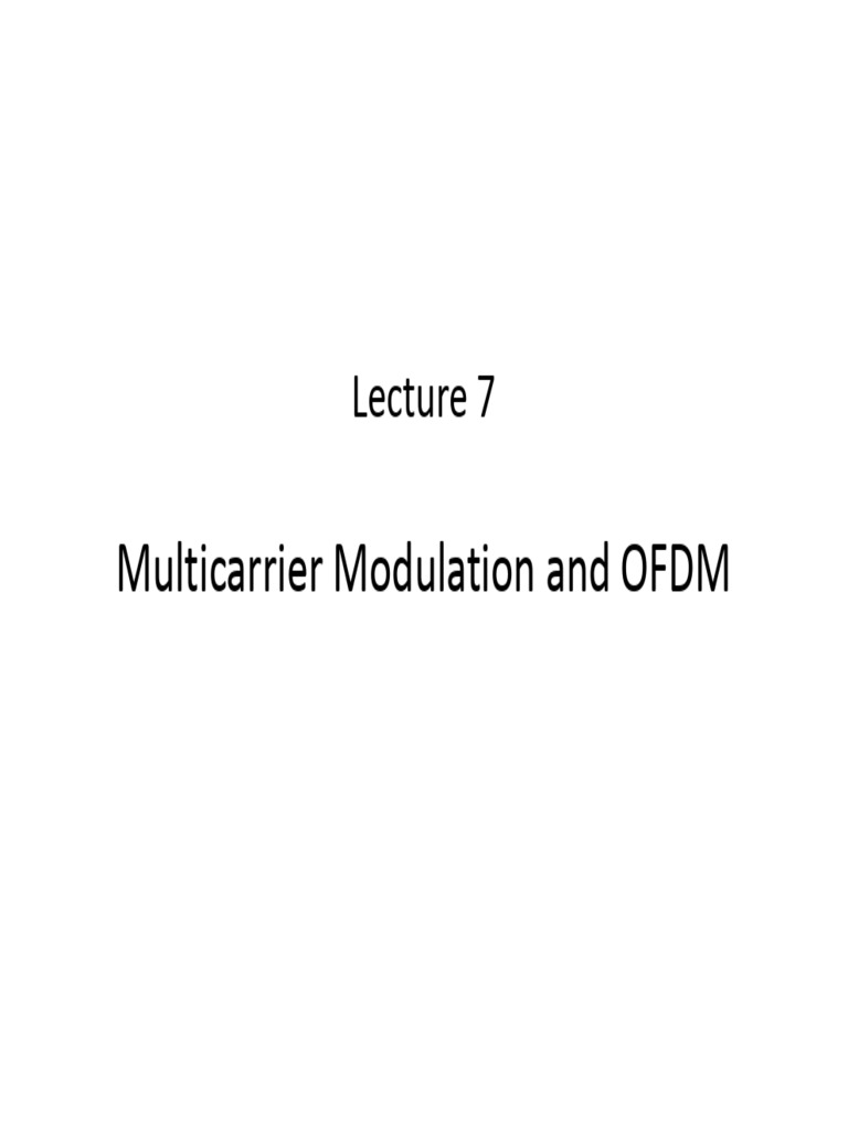 Multicarrier Modulation and OFDM | PDF | Orthogonal Frequency Division ...