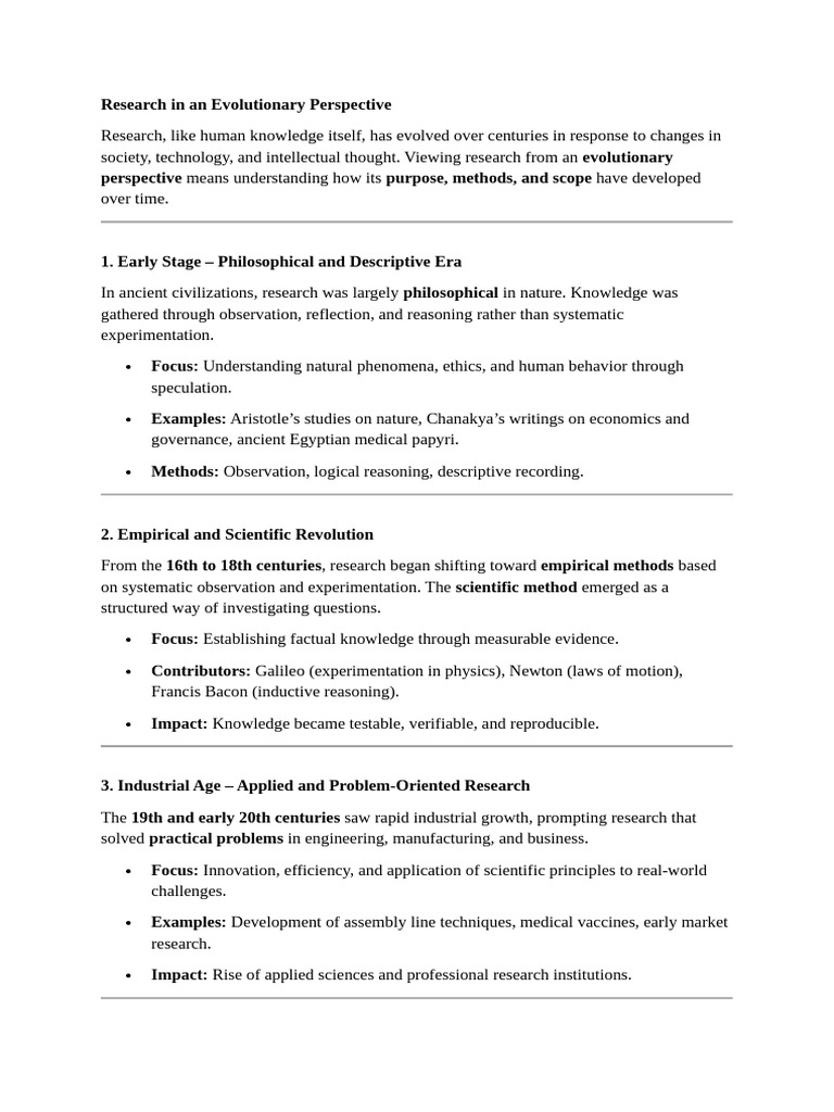 Evolution of Research Methods | PDF | Science | Social Sciences