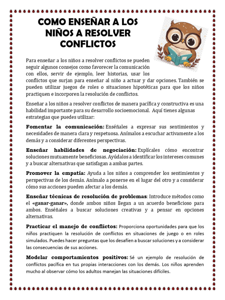 Estrategias para Resolver Conflictos en Niños | PDF | La resolución de ...