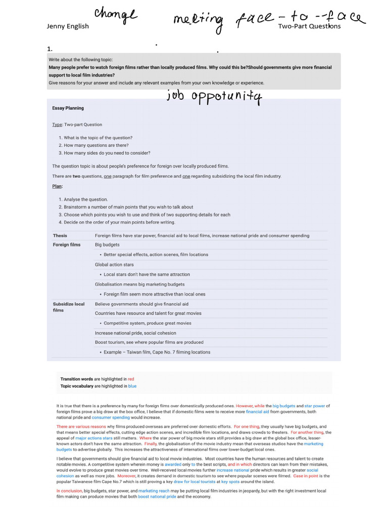 Two-part Question_Template + Samples | PDF