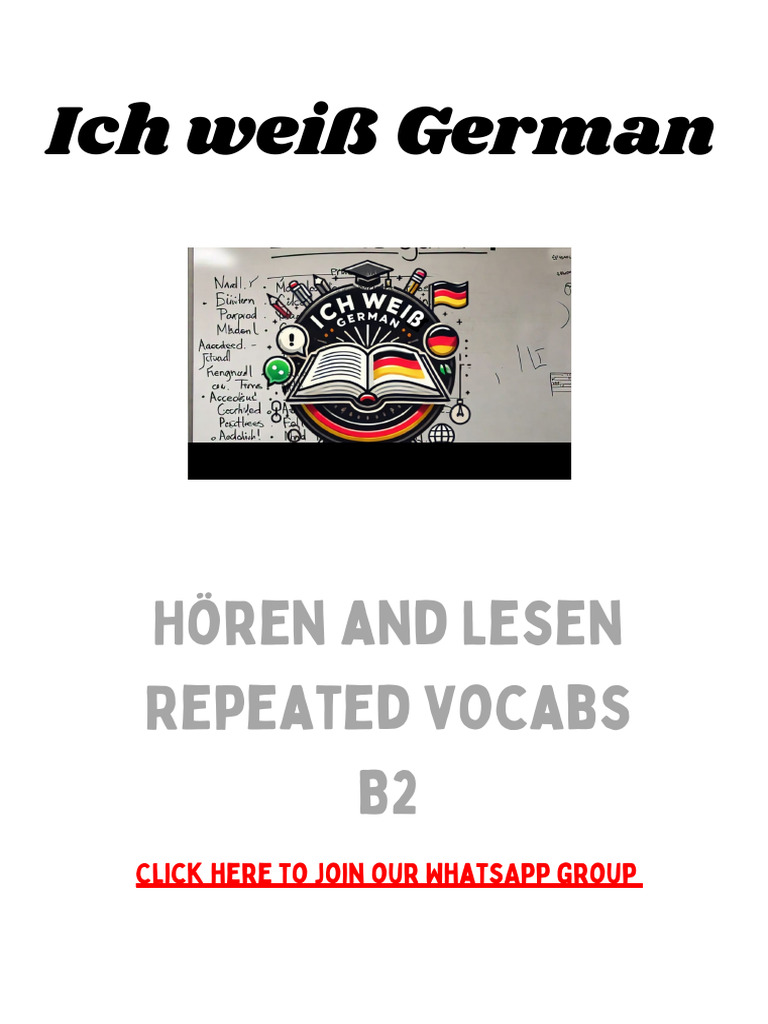 Hören and Lesen Repeated Vocabs B1-B2.Ich Weiß German PDF | PDF