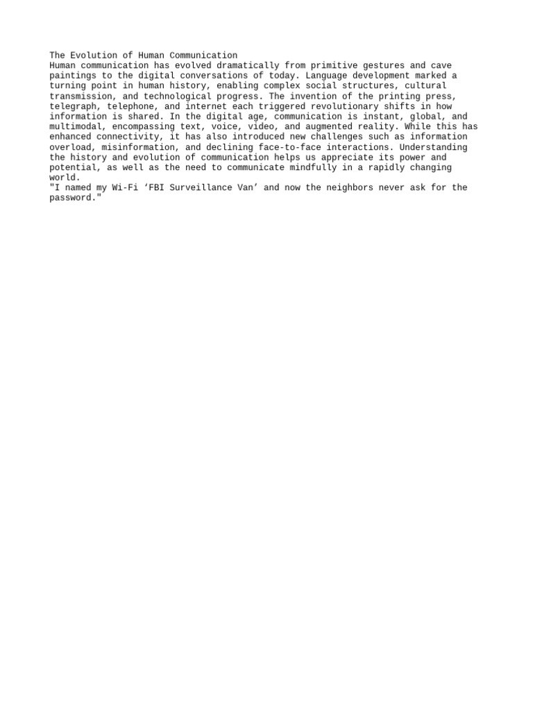 Evolution of Human Communication | PDF