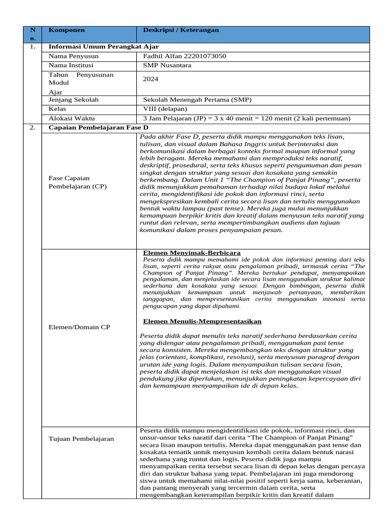 Modul Ajar Micro Teaching | PDF