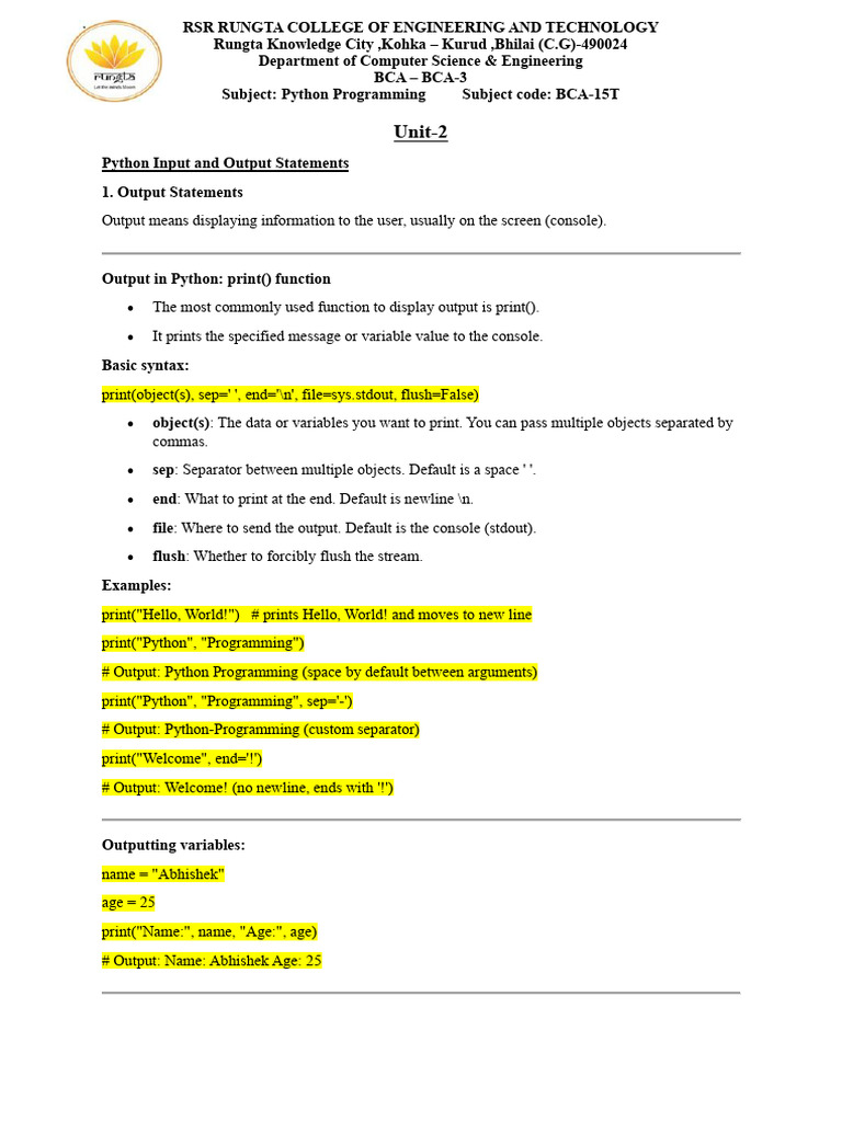 Python Input and Output Basics | PDF | Anonymous Function | Parameter ...