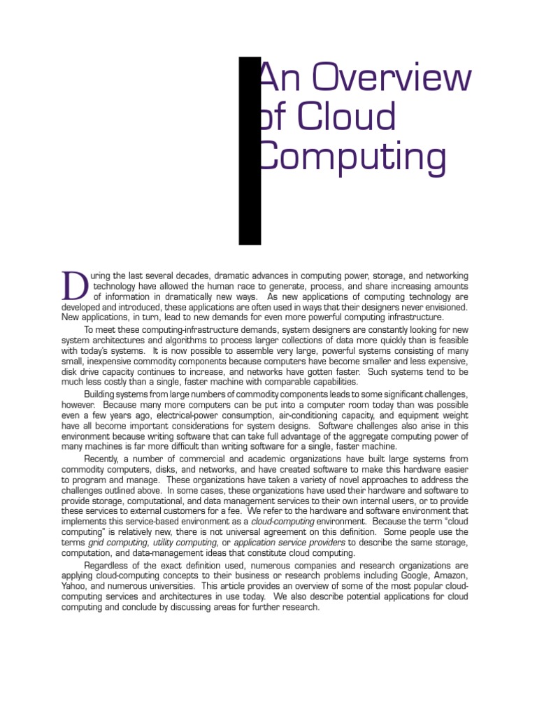 Cloud Computing Overview | PDF