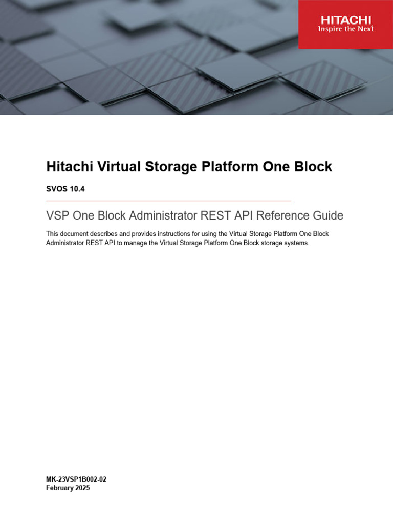 VSP One Block API Reference Guide | PDF | Transport Layer Security ...