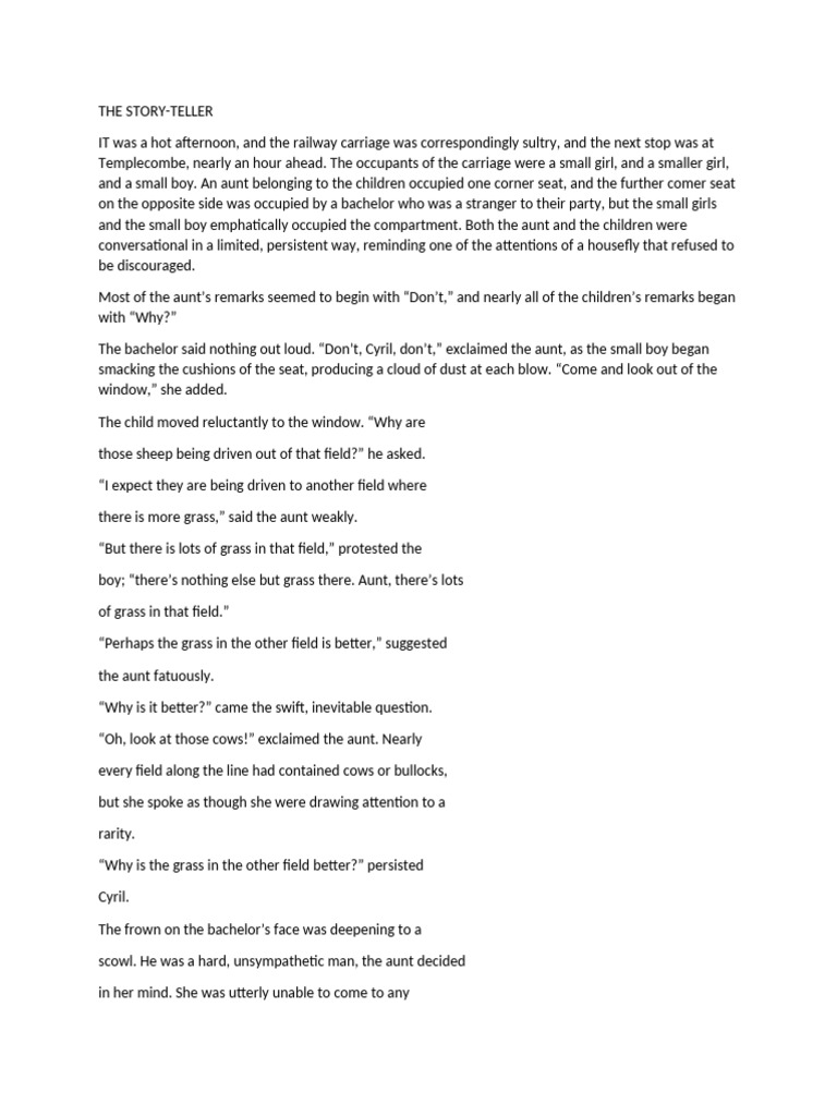 Satirical Tale of "The Story-Teller" | PDF