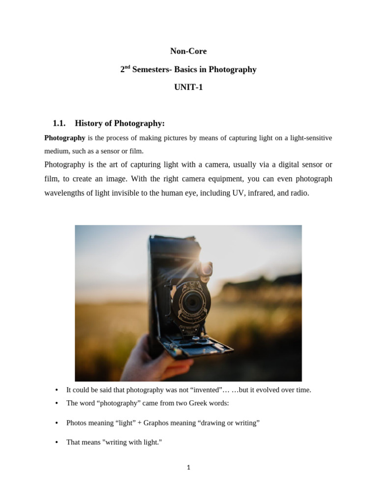 History and Basics of Photography | PDF | Digital Single Lens Reflex ...