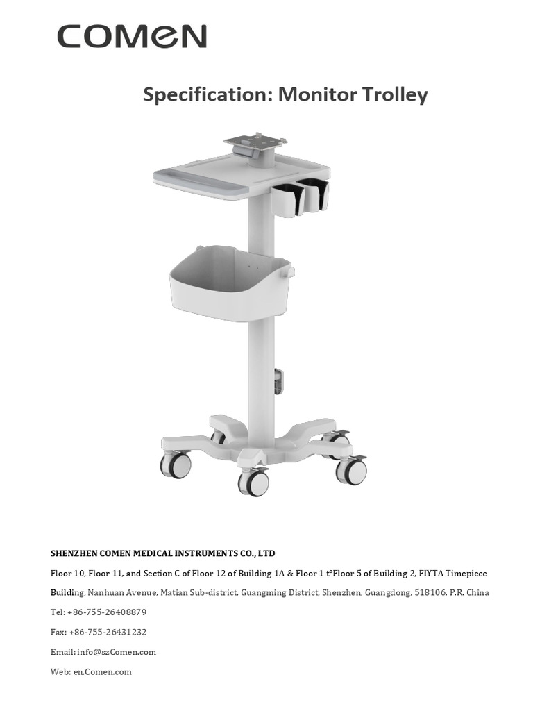 Comen Monitor Trolley Specifications | PDF