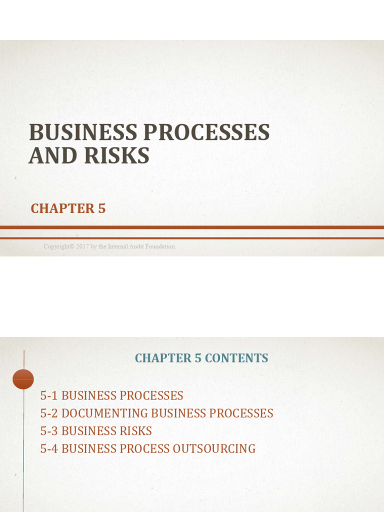 Chap 5 - Business Processes and Risks | PDF | Internal Audit | Risk
