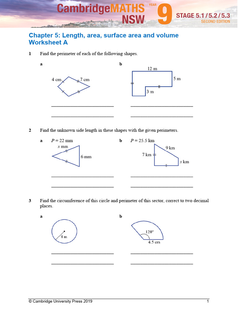 Geometry Worksheet: Perimeter & Area | PDF | Area | Quantity
