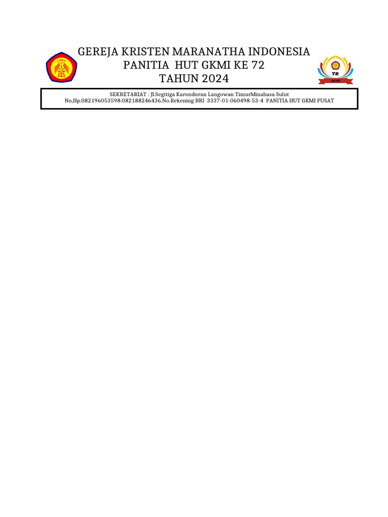 Logo HUT GKMI Ke-72 Tahun 2024 | PDF