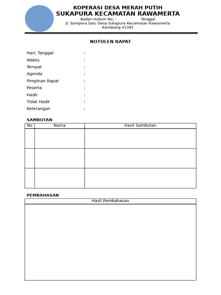 Notulen Rapat | PDF