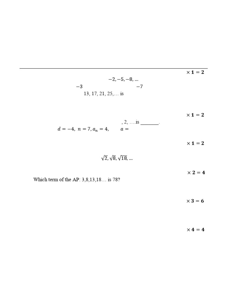 AP and Counting Problems Worksheet | PDF | Numbers | Speed