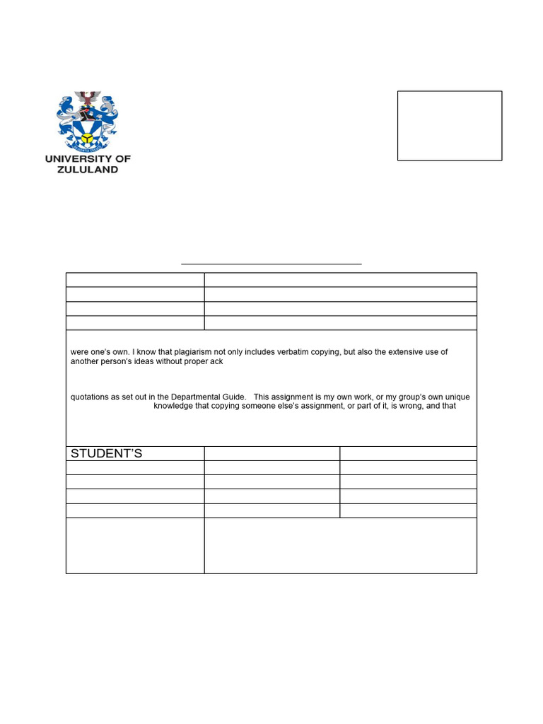 Assignment Cover Sheet | PDF