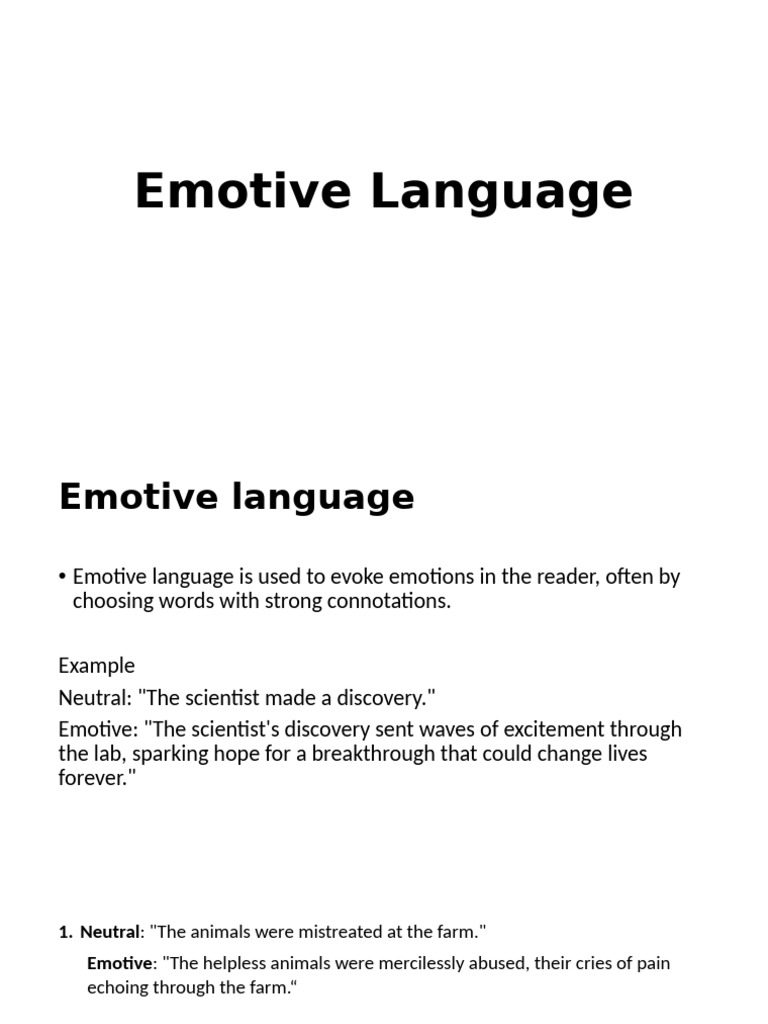 Understanding Emotive Language | PDF