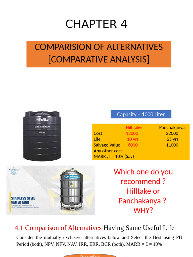 CHAPTER 4 Comparative Analysis | PDF | Net Present Value | Internal Rate Of Return