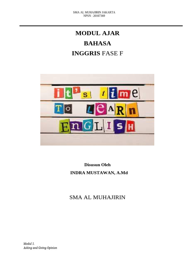 modul ajar fase F english | PDF | Verb | Morphology