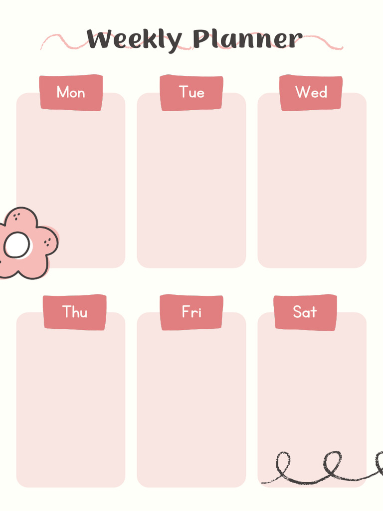 Pink Playful Weekly Planner | PDF
