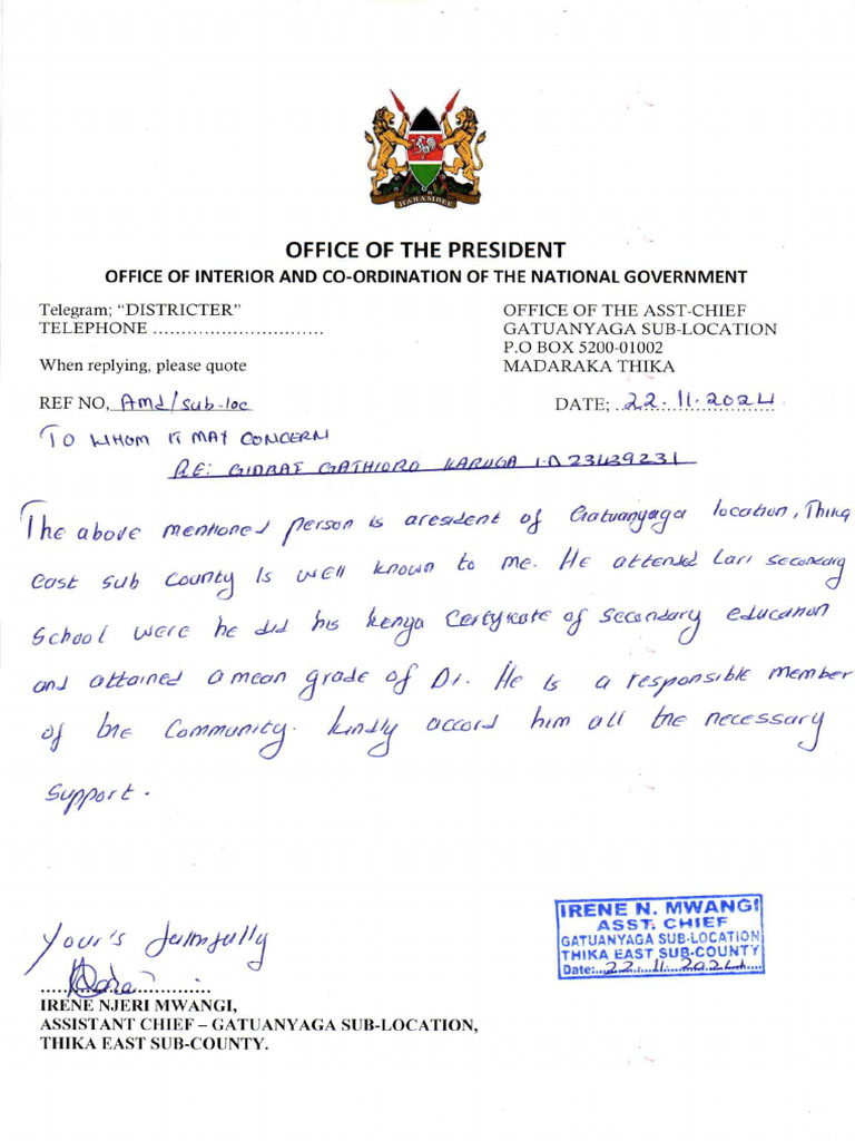 Gidraf - Chief Letter | PDF