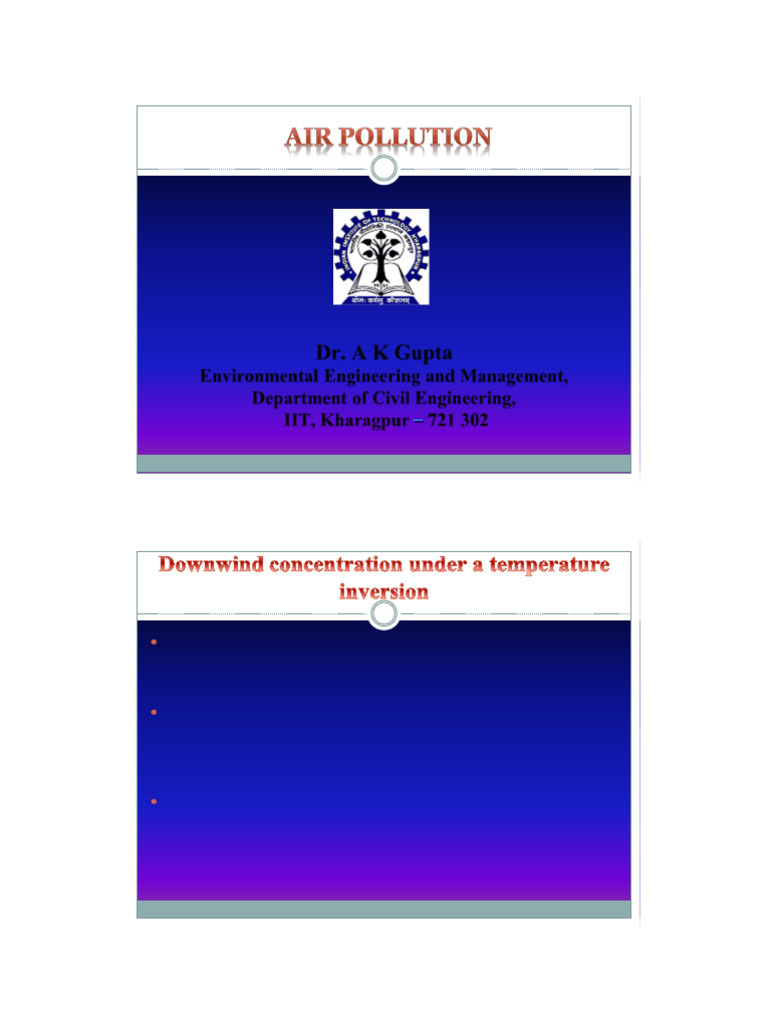 Downwind Concentration Under A Temperature Inversion | PDF | Physical ...