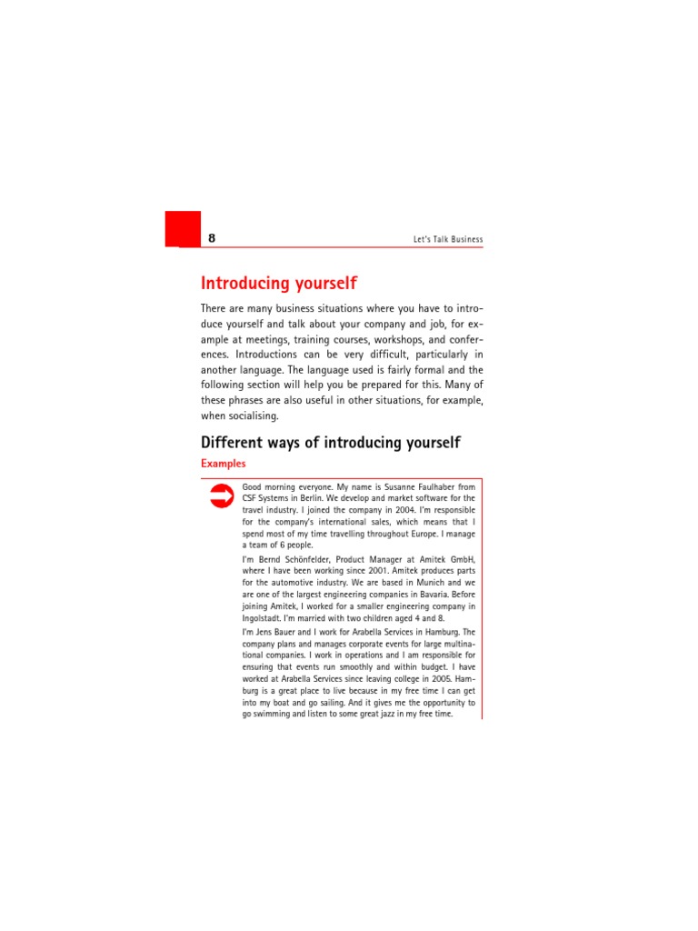 Business Self-Introduction Guide | PDF | English Language | Marketing