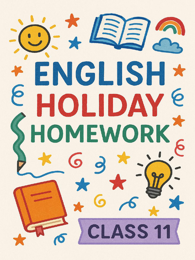 English Holiday Homework Class11 Cover | PDF