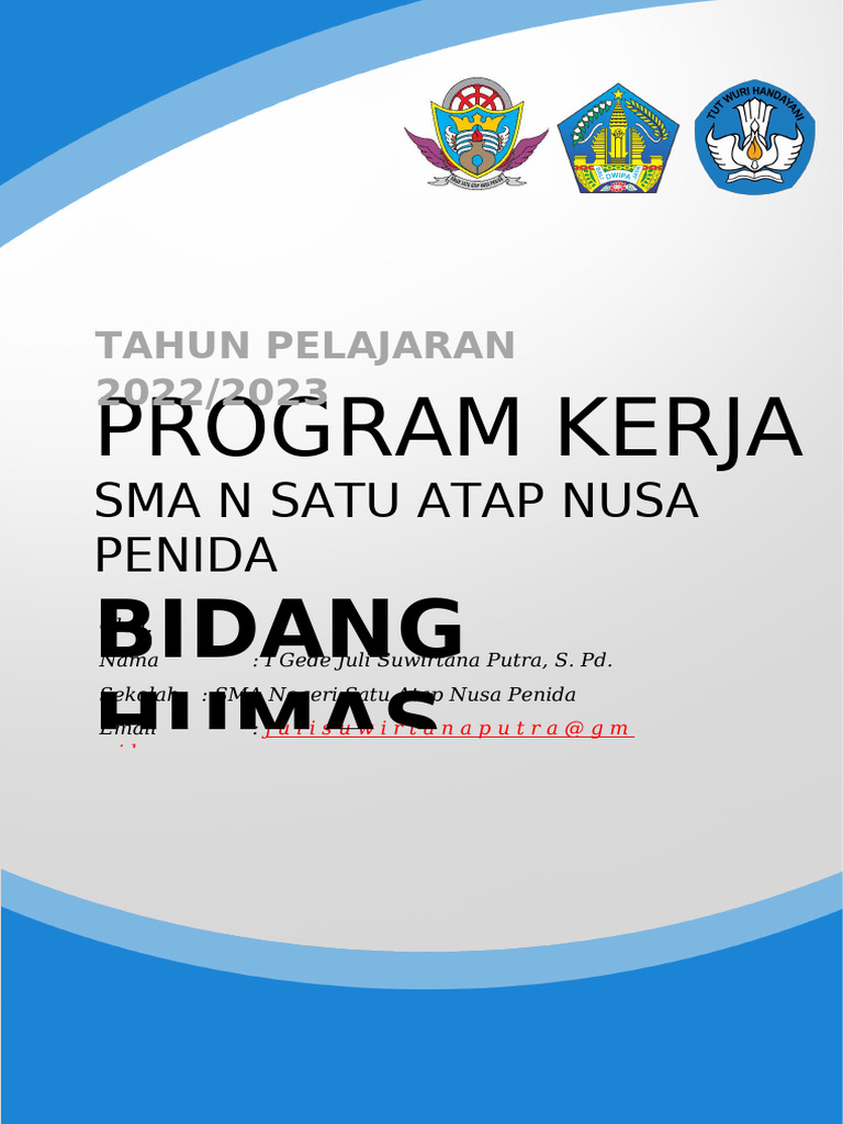 Cover Program Kegiatan Wakasek Humas 2022-2023 | PDF