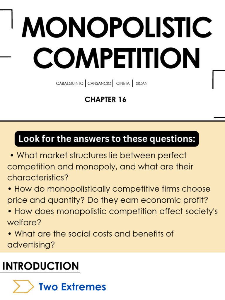 Monopolistic CHAPTER 16 | PDF | Monopoly | Profit (Economics)