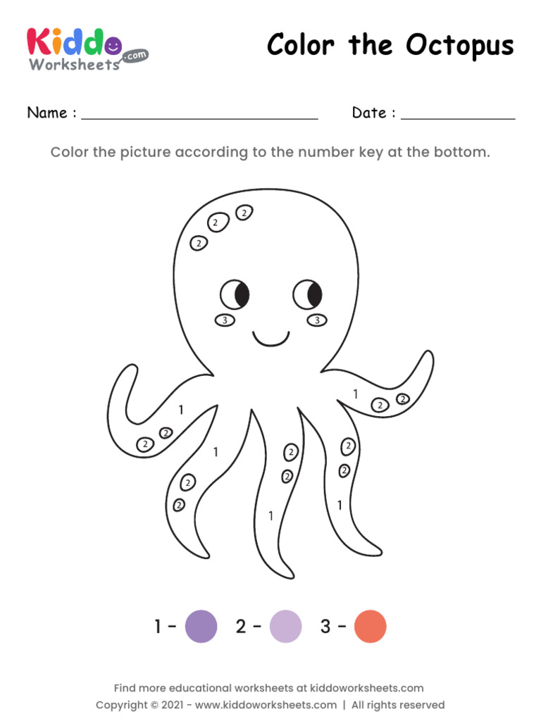 Color The Octopus Worksheet | PDF