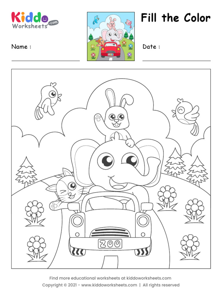 Fill the Color: Aeiou Worksheets | PDF