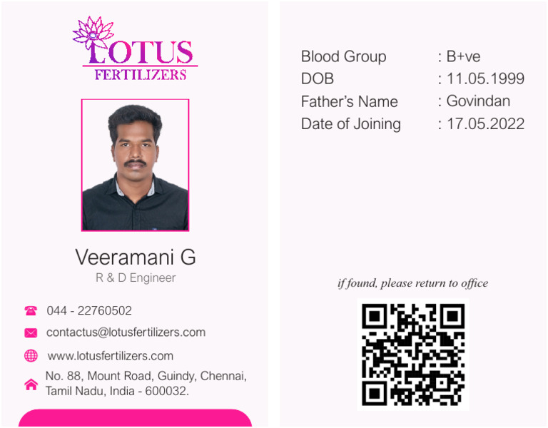 Lotus Fertilizer ID Card 1 | PDF