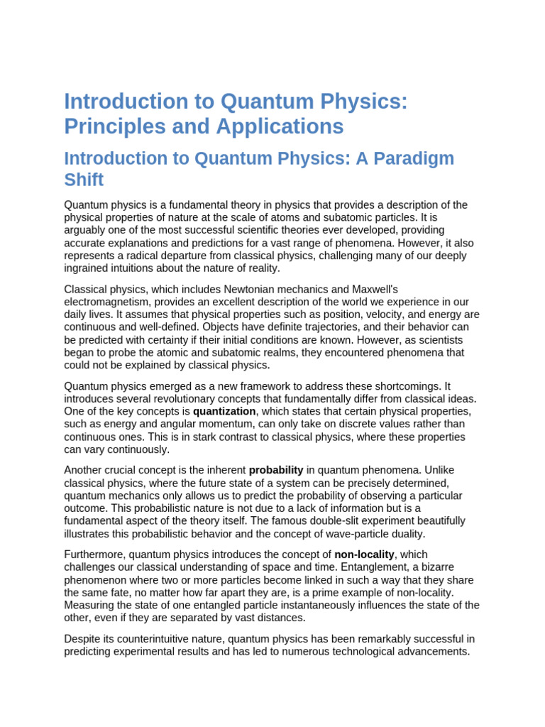 Quantum Physics Explained | PDF | Energy Level | Quantum Mechanics