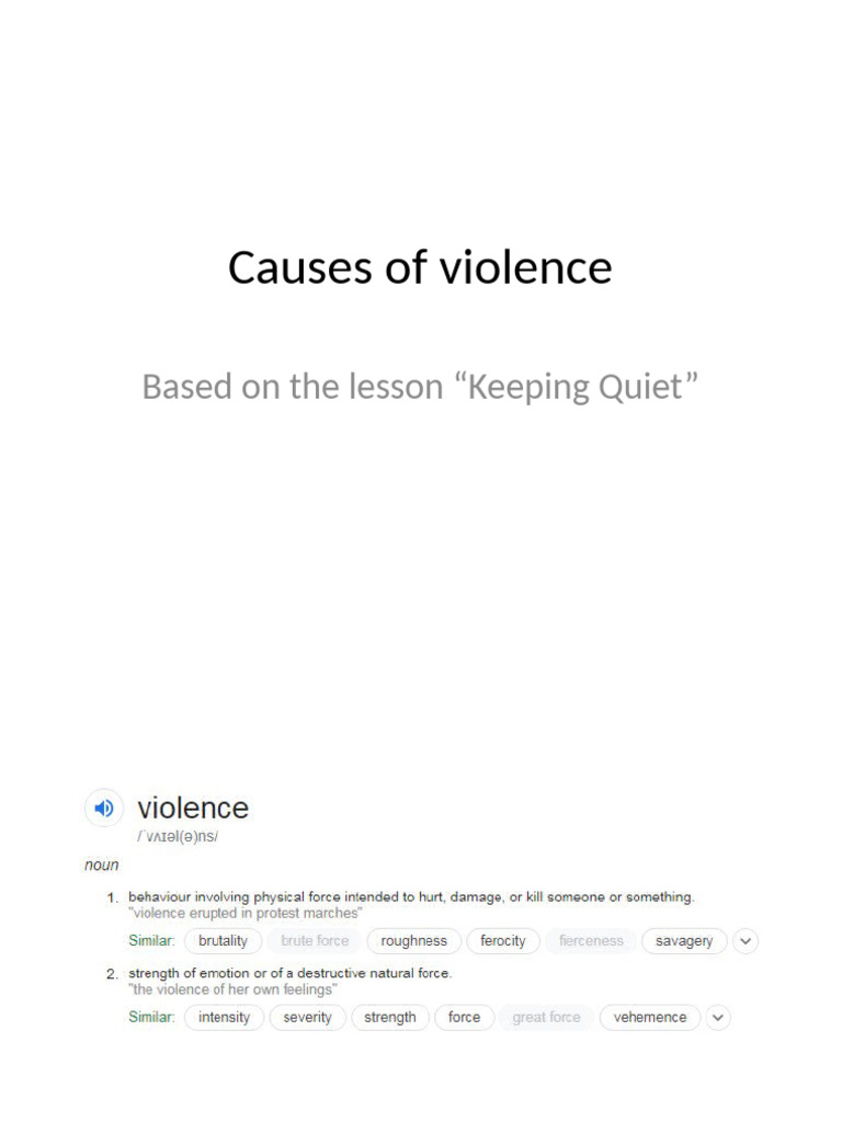 Causes of Violence | PDF