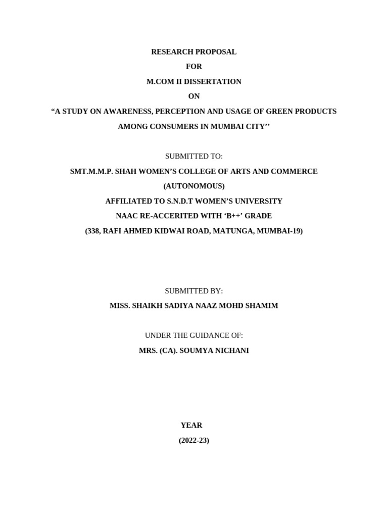 Research Proposal of Green Products | PDF | Plastic | Environmental ...