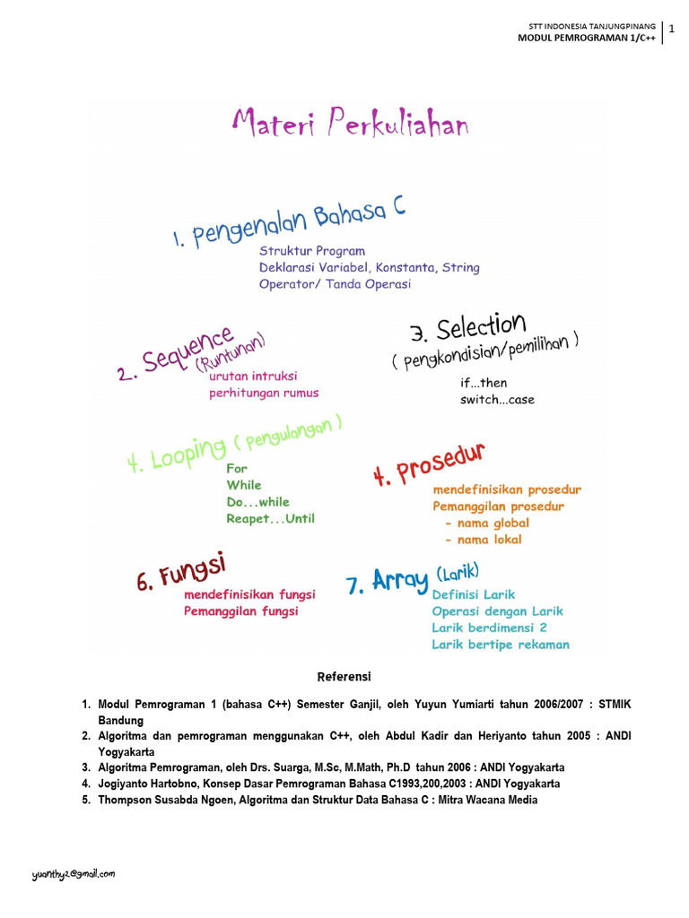 Modul Pemrograman C++ STT Tanjungpinang | PDF