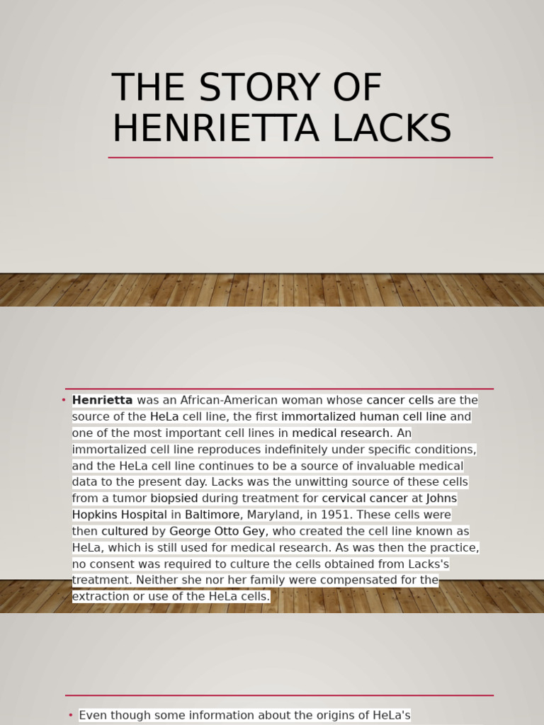 Henrietta Lacks: HeLa Cell Legacy | PDF