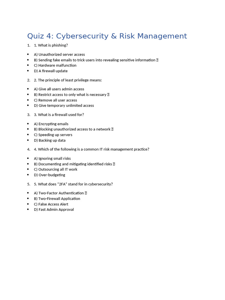 Quiz 4 | PDF