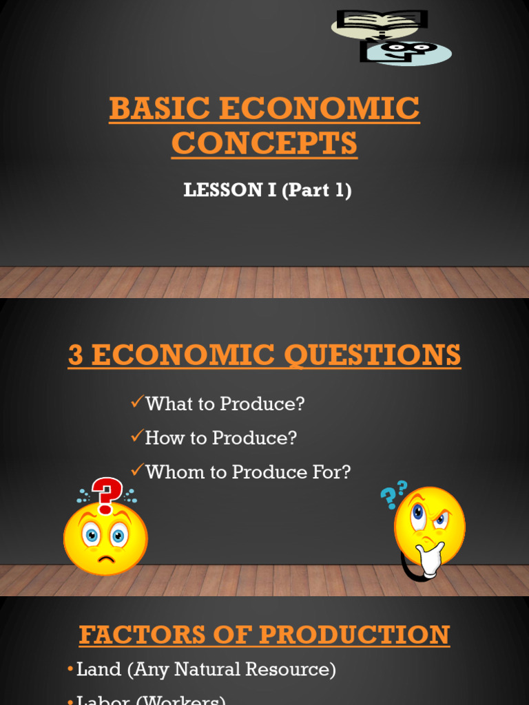 Basic Microeconomics - Lesson I - Part1 - Basic Economic Concepts | PDF