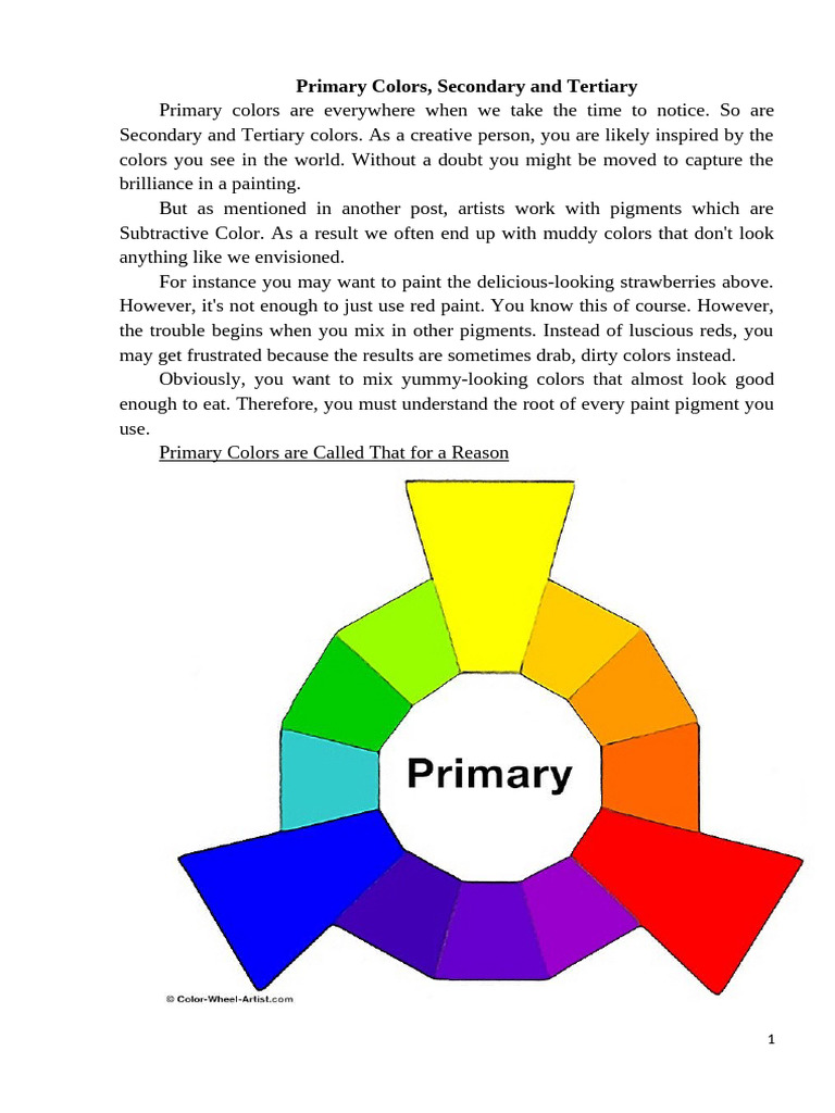Primary, Secondary and Tertiary Colors | PDF | Color | Blue